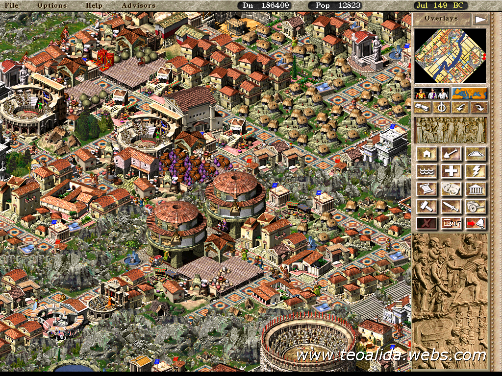 Caesar 3 game info and cities built by me - The world of Teoalida
